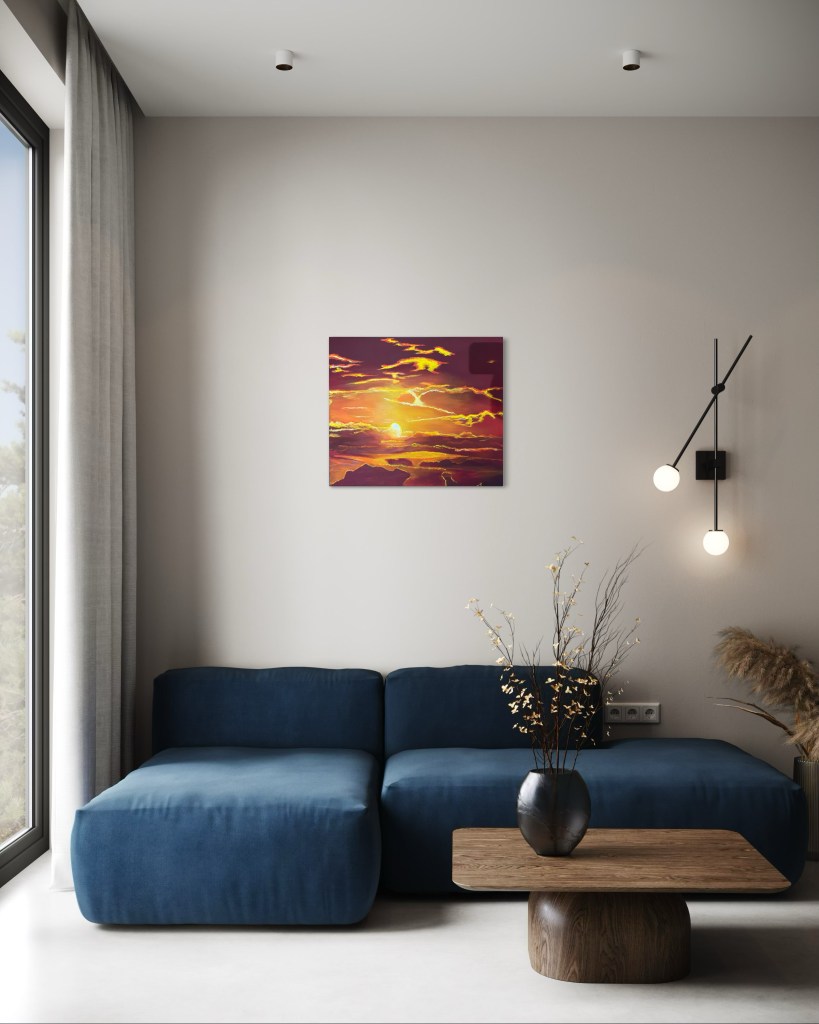 Vibrant Australian Sunset Painting: A Colorful Art Piece